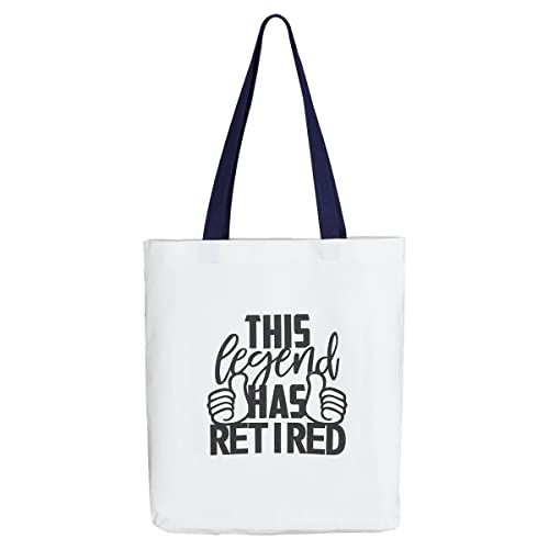 Retirement Bags Funny for Men - The Legend Has Retired Tote Bag Reusable Eco-Friendly Funny Shopping Travelling Canvas Bag for Dad Him Coworker Male Colleague Husband Retirement Party Gift