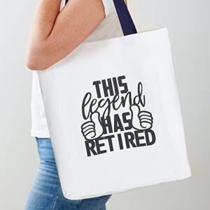 Retirement Bags Funny for Men - The Legend Has Retired Tote Bag Reusable Eco-Friendly Funny Shopping Travelling Canvas Bag for Dad Him Coworker Male Colleague Husband Retirement Party Gift