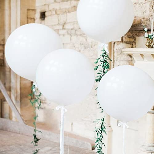 15pcs Latex Big Balloons 24 Inch White Large Balloons Giant Heavy Duty Balloons for Wedding Baby Shower Birthday Party New Year's Day Decorations