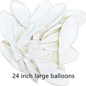 15pcs Latex Big Balloons 24 Inch White Large Balloons Giant Heavy Duty Balloons for Wedding Baby Shower Birthday Party New Year's Day Decorations