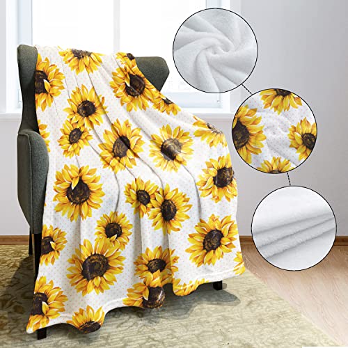 YISUMEI Sunflower Blanket Floral Print Throw Blanket Soft Warm Lightweight for Chair Sofa Couch Girl Adult Women Gift for Birthday Christmas 60"x80"