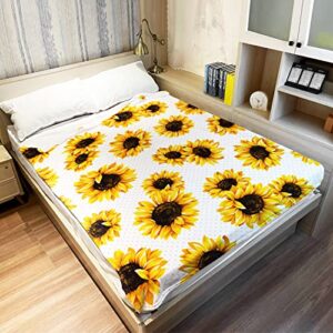 YISUMEI Sunflower Blanket Floral Print Throw Blanket Soft Warm Lightweight for Chair Sofa Couch Girl Adult Women Gift for Birthday Christmas 60"x80"