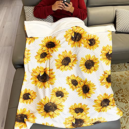 YISUMEI Sunflower Blanket Floral Print Throw Blanket Soft Warm Lightweight for Chair Sofa Couch Girl Adult Women Gift for Birthday Christmas 60"x80"