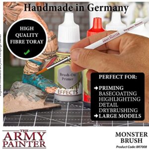 The Army Painter Wargamer: 3pcs Monster - Wargamer Brush Set with Synthetic Toray Hair – Large Basecoat Brush for Wargames, Fine Detail Paint Brush for Miniature Painting & Miniature Paint Sets