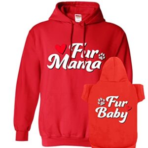 Apparelyn Classy Fur Mama Fur Baby Dog or Cat Matching Pet and Owner Hoodie Sweatshirt Set