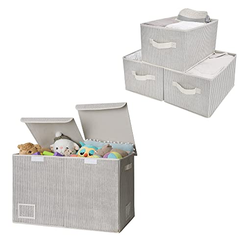 GRANNY SAYS Bundle of 1-Pack Extra Large Rectangle Storage Bins & 3-Pack Rectangle Storage Bins for Closet