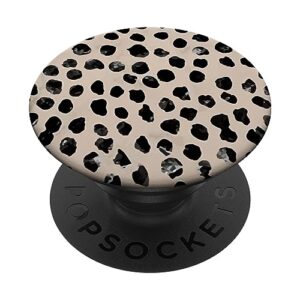 black polka dots almond latte pattern popsockets standard popgrip