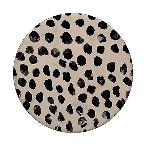 Black Polka Dots Almond Latte Pattern PopSockets Standard PopGrip