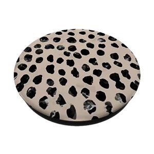 Black Polka Dots Almond Latte Pattern PopSockets Standard PopGrip