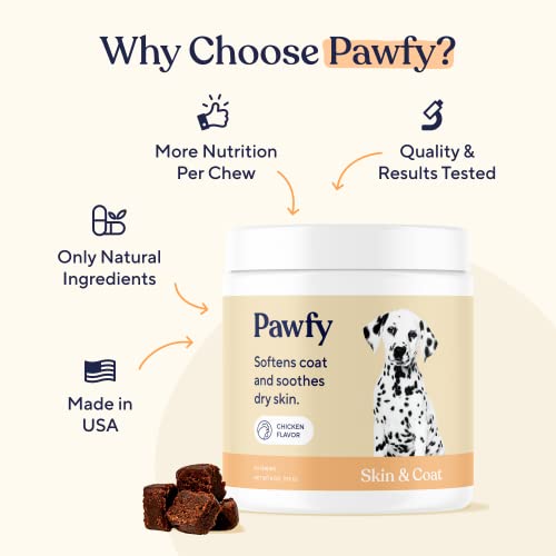 Pawfy dogs Skin & Coat Soft Chews | Allergies | Itching | Licking | Paw Biting | Scratching & More