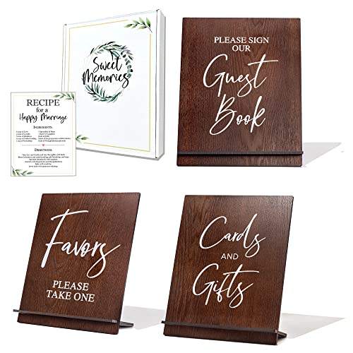 Real Wood Wedding Signs for Ceremony and Reception – Cards and Gifts Sign for Wedding – Wedding sign for memory table sign - in loving memory wedding signs for wedding Ceremony and Reception - Guestbook