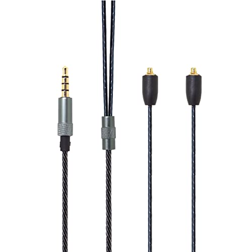 SE215 Upgrade Gold Plated Jack Cable Replacement Earbuds Exchange Cord Compatible with SHURE SE846 SE425 SE535 SE535LTD-J SE315; YINYOO PRO H5 HQ5 Better Earphones (Black)