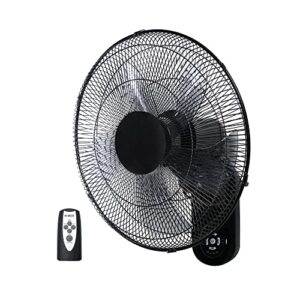 simple deluxe 18″ blade wall mount fan with remote control, 5 blades adjustable 3 speed wall mount fan for indoor, home, office and college dorm use