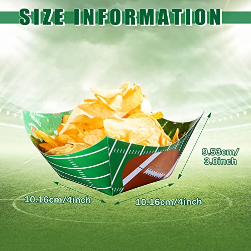 Cunhill Football Square Paper Party Bowls Serving Football Bowl Football Party Supplies for Tailgate Parties Birthday Party Family Dinner and Sports Event Serving Food (12 Pack)