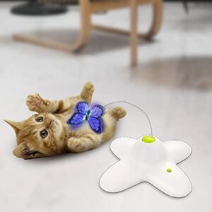 ALL FOR PAWS Interactive Cat Toy, Butter-Fly Cat Toys Interactive for Indoor Cats,Flutter Bug Cat Toys,Flutter Rotating Kitten Toys with 2 Replacements