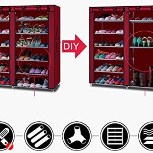 SOONEEDEAR Closet Shoe Organizers and Storage, Shoes Stand, Sneaker Shelves, Zapatero Organizador, Shoe Rack with Covers, Shoes Rack Organizer