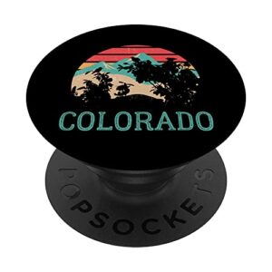 vintage colorado mountains retro hiking love colorado popsockets swappable popgrip