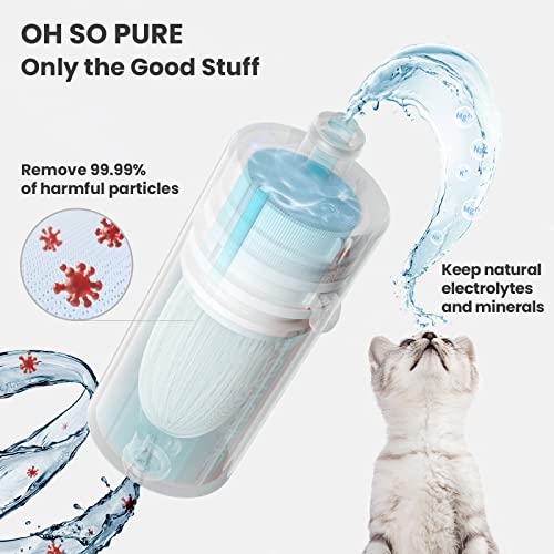 CAT CARE Cat Water Fountain-84oz/2.5L Ultra Quiet Pet Water Fountain, Automatic Dog Water Bowl Dispenser with Ultra-Filtration Tech, Removes Various Impurities, Human Grade Drinking Fountain