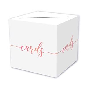 Receiving Card Box – 8”*8”*8” Gift Or Money Box Holder for Wedding,Baby or Bridal Shower,Birthday, Graduation,Engagement, Party Favor, Decorations, 1 Set(hezi-B020)