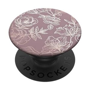 dusty rose pink floral purple pattern phone popper popsockets standard popgrip