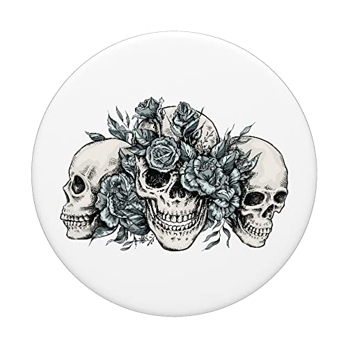 Skull Flower I Aesthetic Art I Skeleton I Aesthetic PopSockets Swappable PopGrip