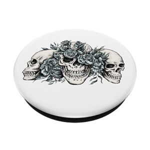 Skull Flower I Aesthetic Art I Skeleton I Aesthetic PopSockets Swappable PopGrip