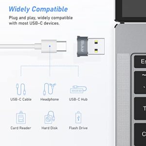 Blukar USB C Female to USB Male Adapter, [3 Pack] Type C to USB A Charger Cable Adapter Converter for Fast Charging & Data Sync, Compatible with iPhone 13/12/11 Pro, iPad Air 6, Galaxy S21/S20 etc.