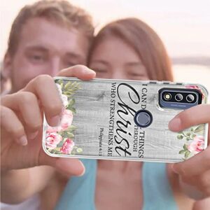 for Moto G Pure 2021 Case, for Moto G Power 2022 Clear Case for Women Men, Dual Layer Soft TPU Hard PC Shockproof Phone Case for Motorola G Power 2022/Moto G Pure 2021,Bible Verse Philippians 4-13