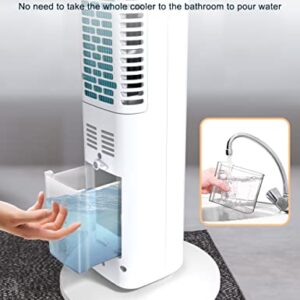 3-In-1 Evaporative Air Cooler, 1S Cooling Fan w/Remote Control & 65dB, Portable Room Cooler w/Cooling Mode, 60° Oscillation Evaporative Cooler, Air Conditioner Portable for Room Office, 4 Ice Packs