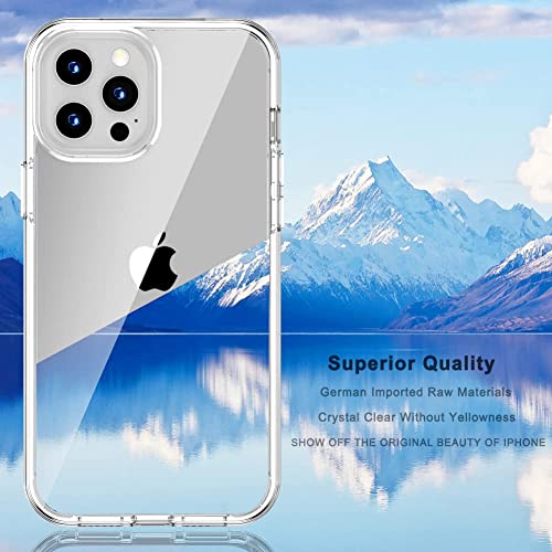 COOLQO Compatible for iPhone 13 Pro Case 6.1 Inch, with [2 x Tempered Glass Screen Protector] Clear 360 Full Body Protective Coverage Silicone 14 ft Drop Military Grade Shockproof Phone Cover