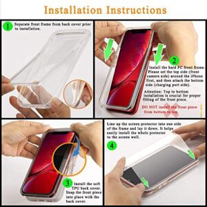 COOLQO Compatible for iPhone 13 Pro Case 6.1 Inch, with [2 x Tempered Glass Screen Protector] Clear 360 Full Body Protective Coverage Silicone 14 ft Drop Military Grade Shockproof Phone Cover