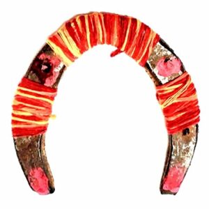 Billion Deals Authentic Feng Shui Cast Iron Real Horseshoe With Kalwa Iron Shoe Kale Ghode ki Naal For Good Luck Charm Rustic Lucky Positive Energy