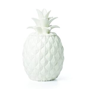 lenox 893874 wicker creek pineapple cookie jar,white, 3.75