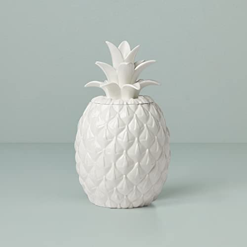 Lenox 893874 Wicker Creek Pineapple Cookie Jar,White, 3.75