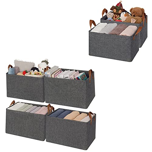 GRANNY SAYS Bundle of 4-Pack Rectangle Lidless Storage Bins & 2-Pack Linen Closet Organizers