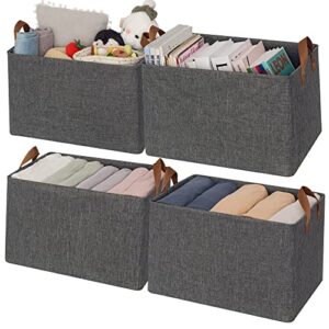 GRANNY SAYS Bundle of 4-Pack Rectangle Lidless Storage Bins & 2-Pack Linen Closet Organizers