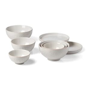 lenox 894103 french perle 8pc luna nesting dinnerware set