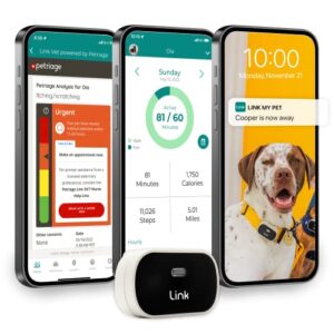 link gps dog tracker + activity monitor | training tools, health tracker, waterproof, flashlight, lightweight, petpass & vet record storage, fits on most collars | iphone & android apps