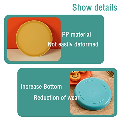 Muulaii Plastic Plates Reusable 6 Inch Unbreakable Deep Dessert Dinner Plates BPA free and Eco-Friendly Dishwasher and Microwave Safe Round Dinnerware Plates - Pack of 4