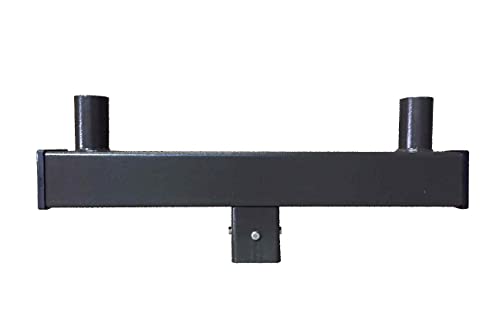 Bullhorn Tenon Adapter with 2 Arms Square/Round for Shoebox, Parking Lot Lights, Street Light & Area Light Heavy Duty Pole Bracket (Square Base Bullhorn)