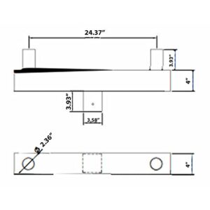 Bullhorn Tenon Adapter with 2 Arms Square/Round for Shoebox, Parking Lot Lights, Street Light & Area Light Heavy Duty Pole Bracket (Square Base Bullhorn)