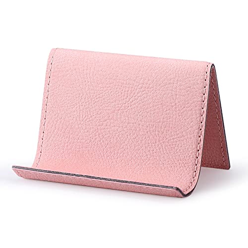 WixGear Premium PU Leather Adjustable Cell Phone Stand Tablet Holder, Made with Strong PU Leather, Phone Holder Mount for iPhone and All Smartphones & Mini Tablets (Pink)