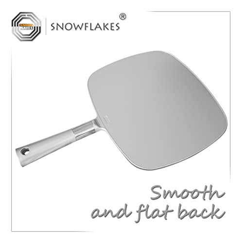 Snowflakes Large Hand Mirror with Handle-Hang Handheld Mirror Hairdresser Mirror.(Silver)