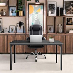 YSSOA Modern Design, Simple Style Table Home Office Computer Desk for Working, Studying, Writing or Gaming, 47" D x 23.6" W x 29.5" H, Black