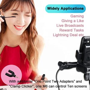 Auto Screen Clicker Device M6, Automatic Clip-on Phone Screen Tapper, Smart Adjustable Speed Simulated Finger Clicking for Games, Giving a like etc, has recording function (Support 5 Ports 10 Screens)