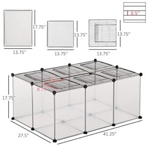 PawHut 22 Panels Pet Playpen, Small Animal Playpen with Doors, Portable Metal Wire Yard Guinea Pig Pen for Chinchillas, 14" x 18"