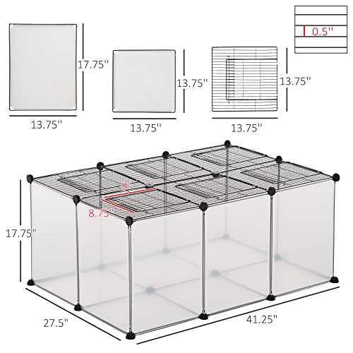 PawHut 22 Panels Pet Playpen, Small Animal Playpen with Doors, Portable Metal Wire Yard Guinea Pig Pen for Chinchillas, 14" x 18"