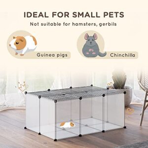 PawHut 22 Panels Pet Playpen, Small Animal Playpen with Doors, Portable Metal Wire Yard Guinea Pig Pen for Chinchillas, 14" x 18"