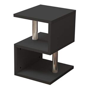 Modern LED Nightstands, Bedside End Table,High Gloss Coffee/Side Table for Home Furniture Bedroom (Black)