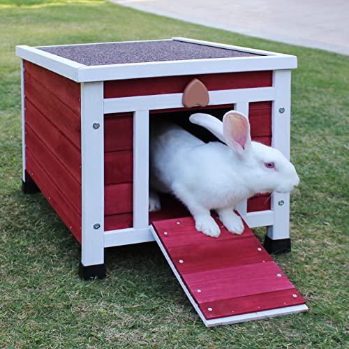 Outdoor Cat House, Feral Cat Shelter Weatherproof with Elevated Floor Cat House Outside Wine Red